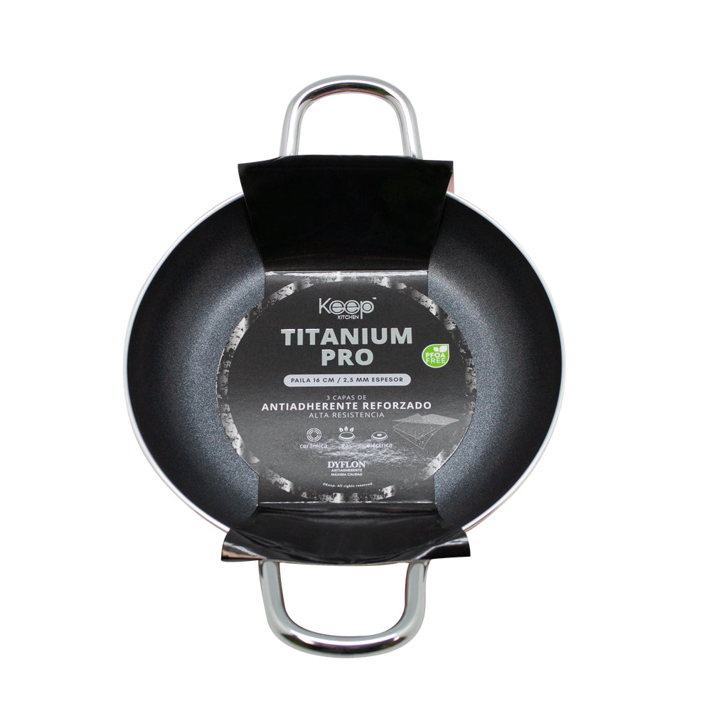Paila Antiadherente 16cm Titanium Pro Keep